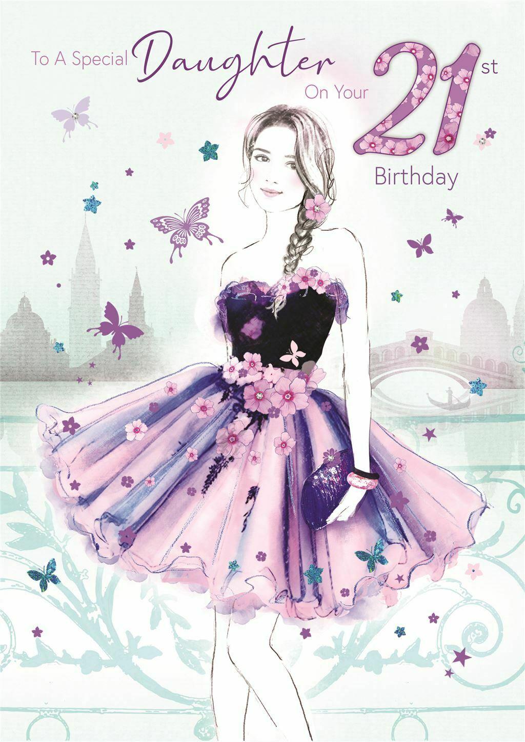 Bella Daughter 21st Birthday Card (CO-BE035) - Age 21, Elegant Female ...